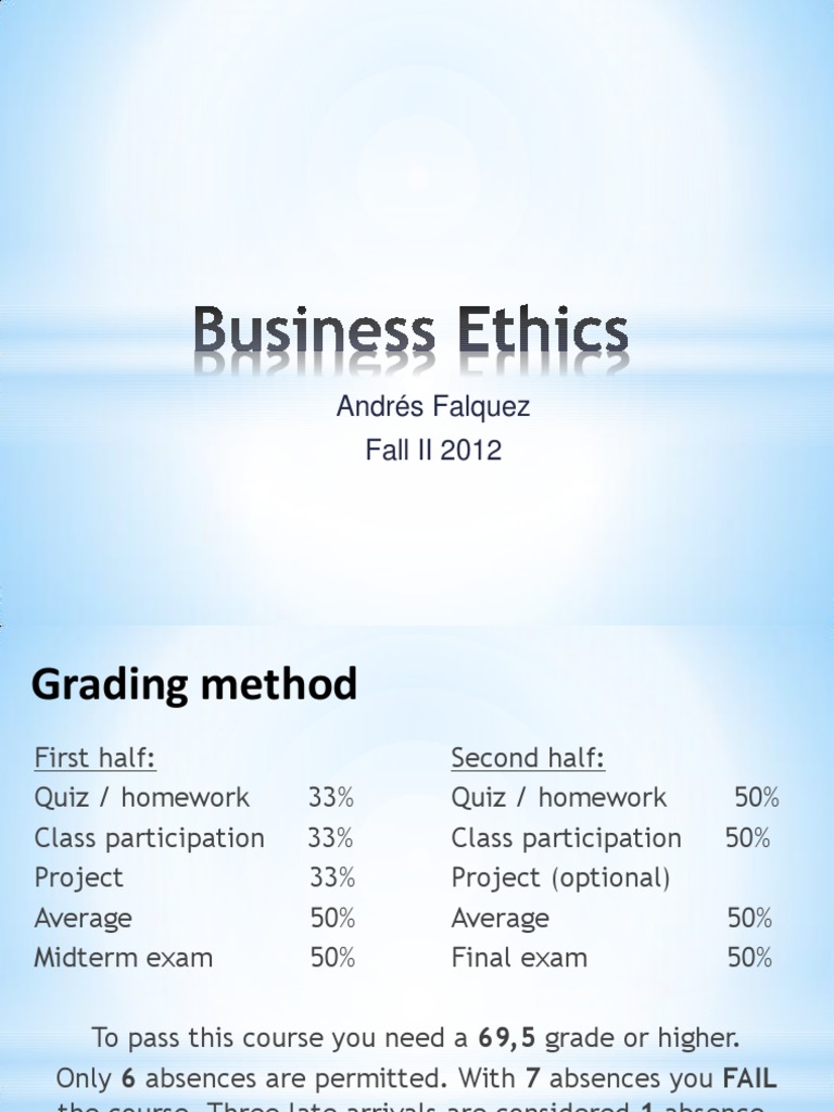 Business Ethics Class | PDF | Virtue Ethics | Corporate Social ...