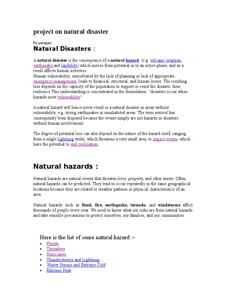 Natural Disaster Management Project | PDF | Tsunami | Tropical Cyclones