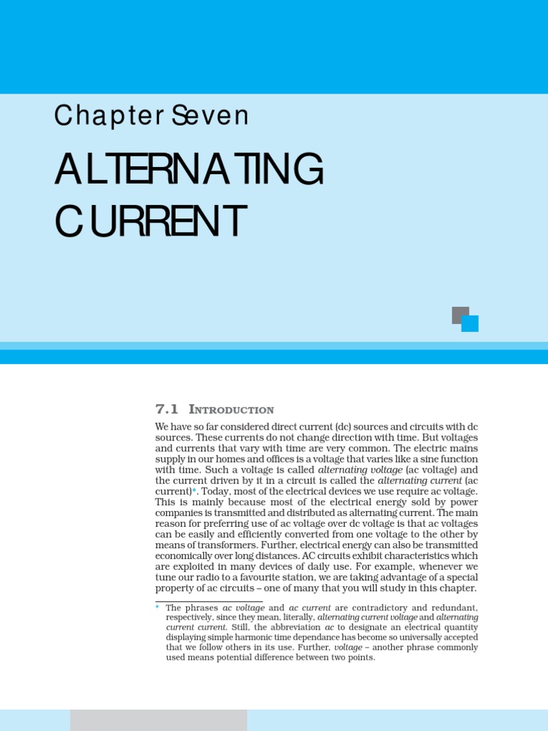 Alternating Current | PDF | Capacitor | Inductor
