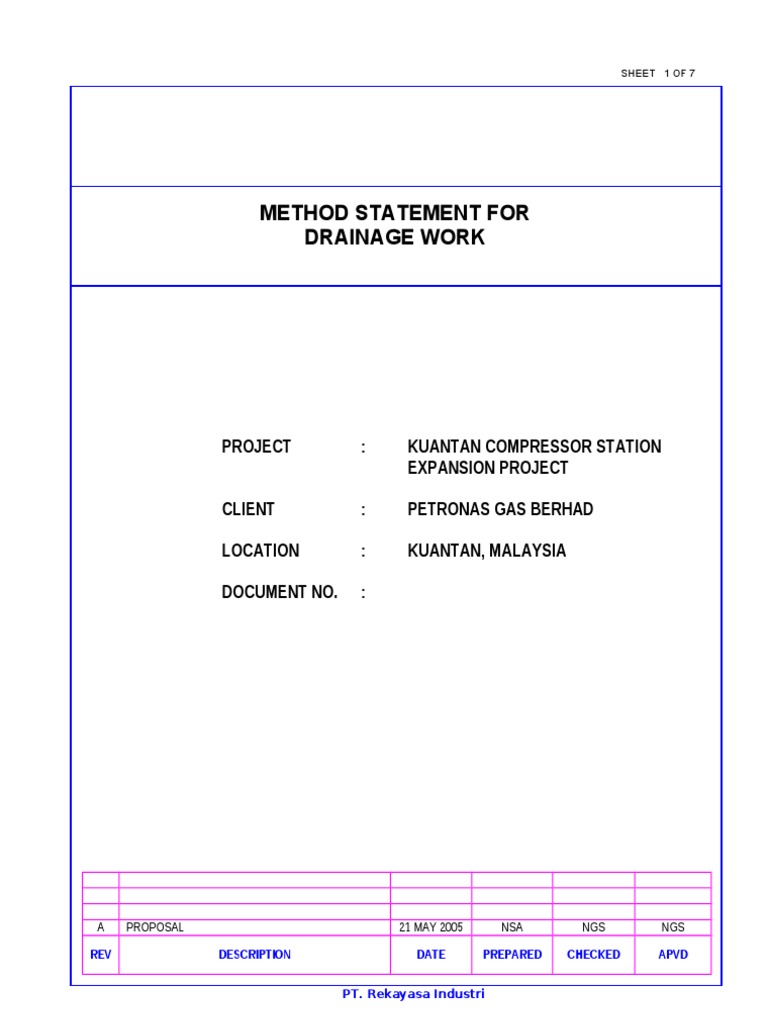 Kuantan Compressor Station Drainage Method | PDF | Drainage | Concrete