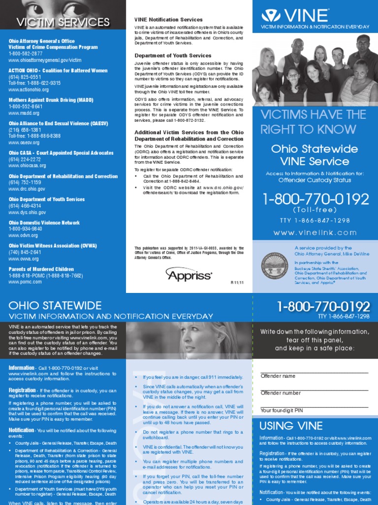 VINE Brochure | PDF | Victimology | Parole