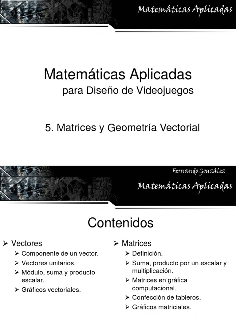 5 Vectores y Matrices | Descargar gratis PDF | Vector Euclidiano | Matriz (Matemáticas)