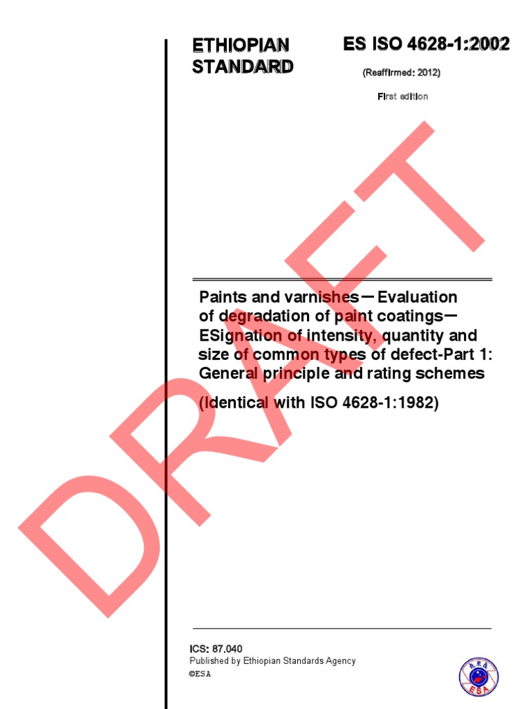 Es Iso 4628-1-2002, Paints and Varnishes - Evaluation of Deg | International Organization For ...
