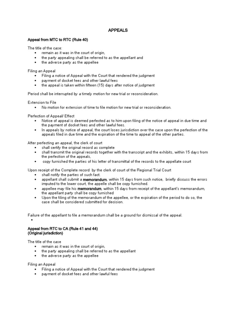 Mode of Appeals | PDF | Appeal | Certiorari