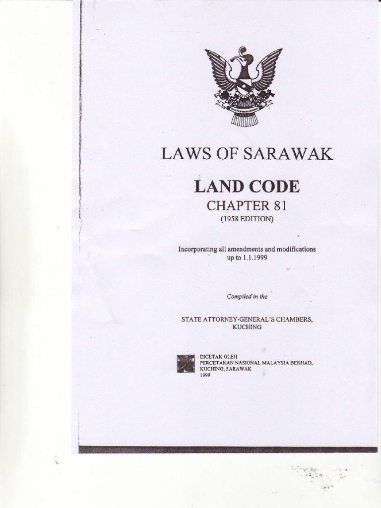 Sarawak Land Code Chapter 81 TMP | PDF | Private Law | Legal Concepts
