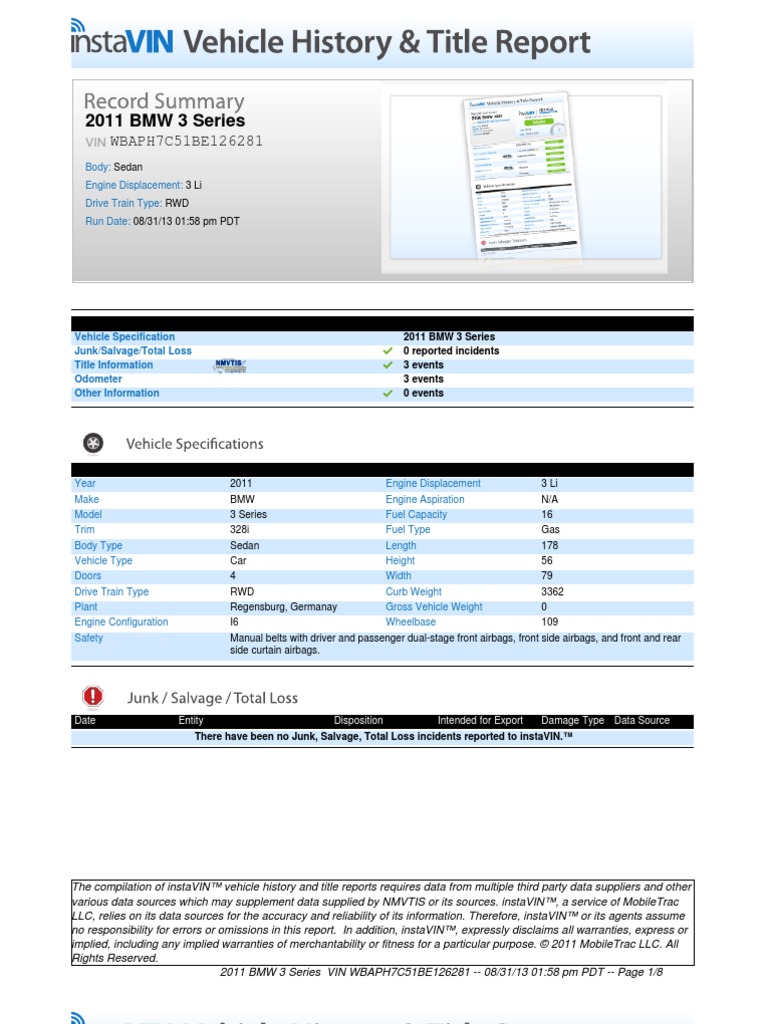 Vin Report | PDF | Transport | Motor Vehicle