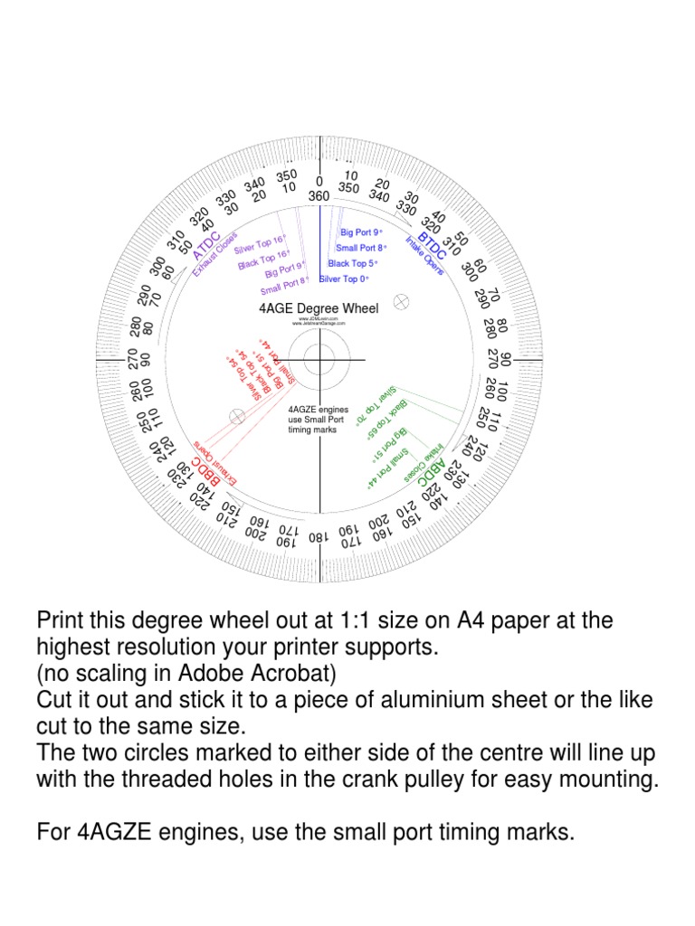 Printable Degree Wheel for 4AGZE Engines | PDF | Technology & Engineering