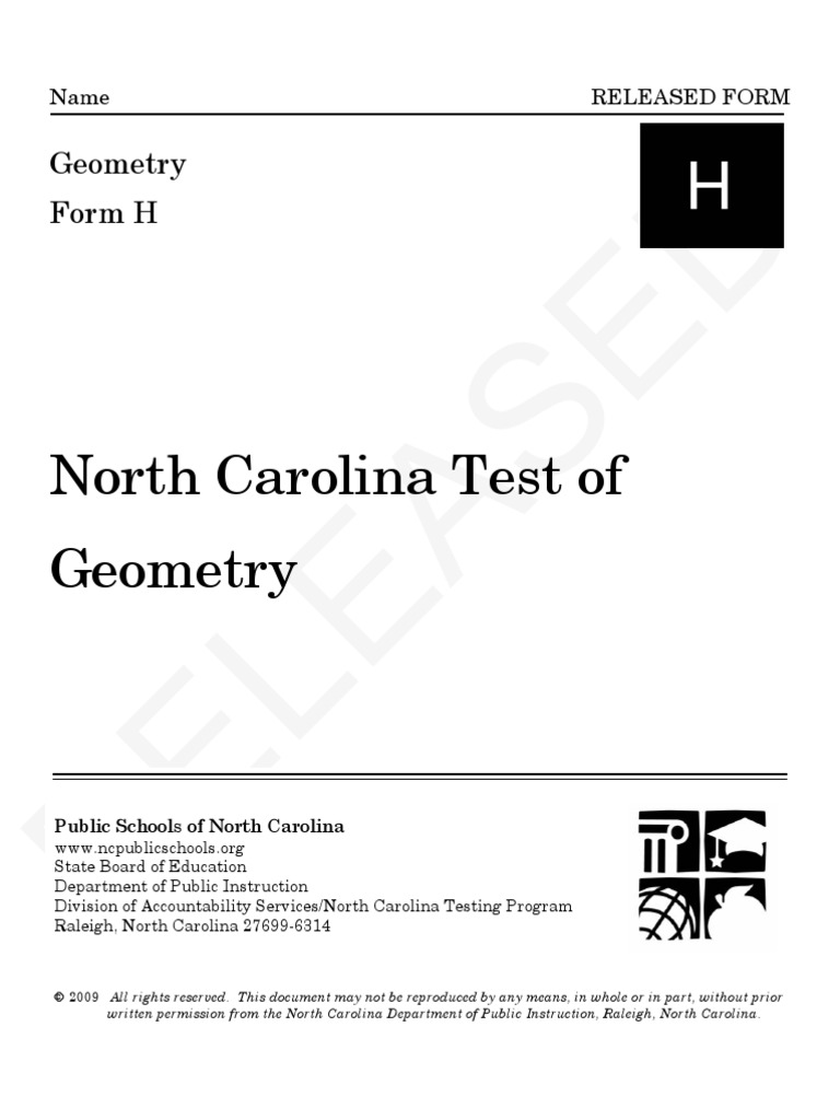North Carolina Test of Geometry: Released | PDF | Shape | Triangle