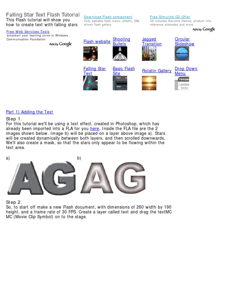 Flash Tutorial Falling Stars | PDF | Adobe Flash | Action Script