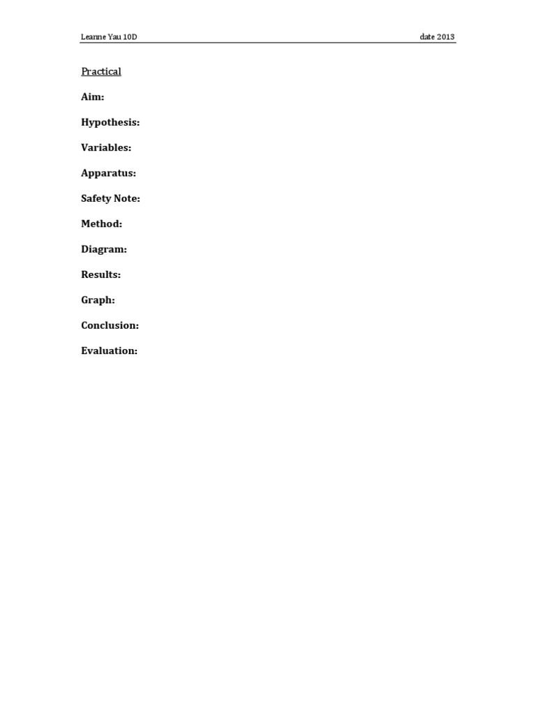 0 Practical Template | PDF