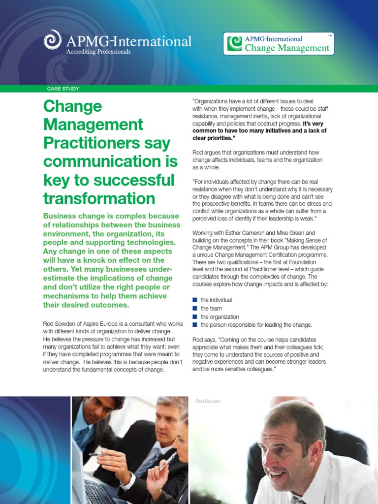 Change Management Practitioners International Article | PDF