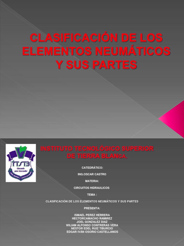 Clasificación de Los Elementos Neumáticos y Sus Partes | PDF | Pistón ...