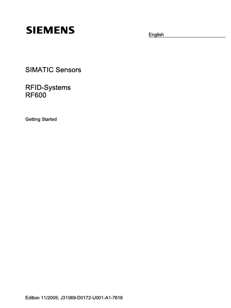 Siemens RF600 Getting Started PDF | PDF | Documentation | Electrical ...