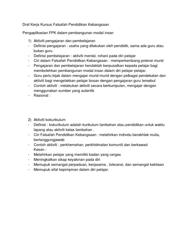 Contoh Draf Kerja Kursus - AmirahabbDecker