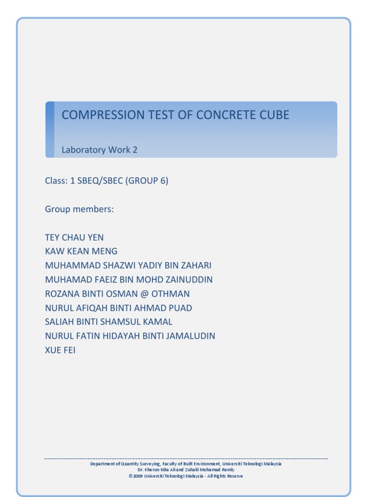 Cube Test Report | Concrete | Materials