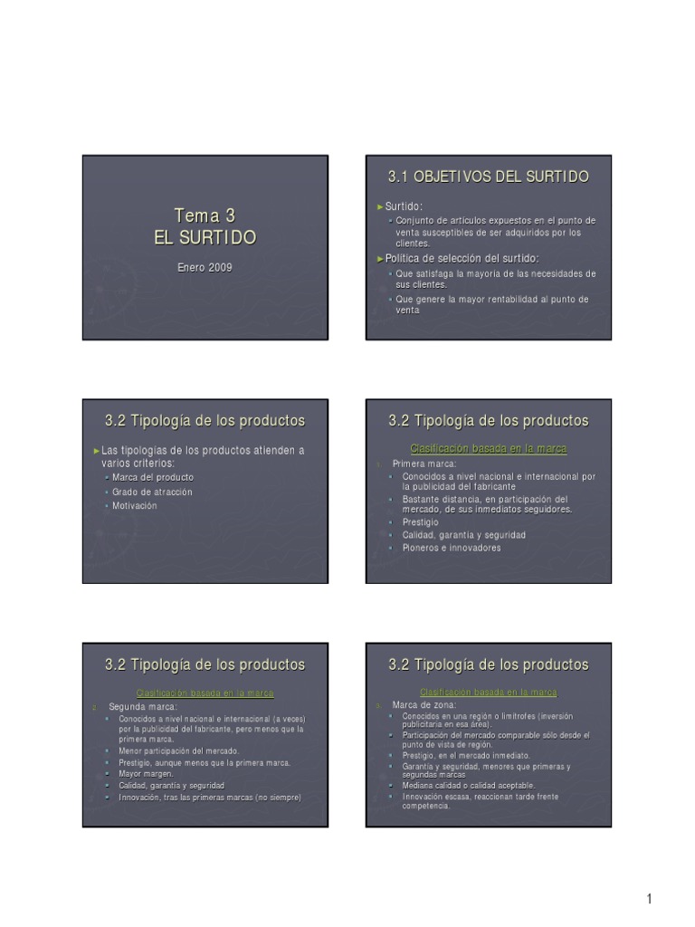 Tema 3 El Surtido | PDF | Producto (Negocio) | Calidad (comercial)