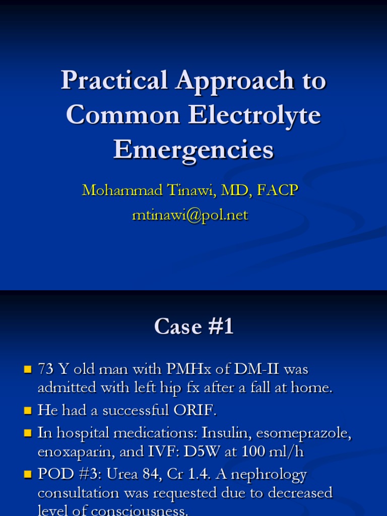 Practical Approach To Common Electrolyte Emergencies | PDF | Potassium ...