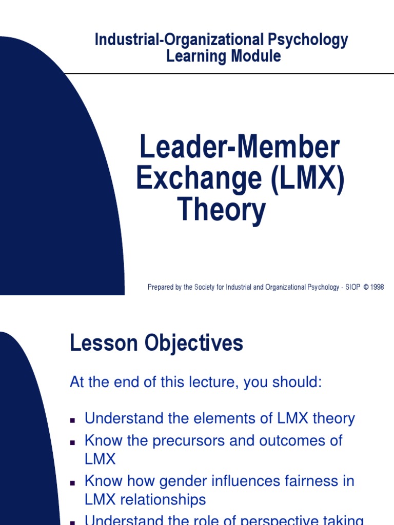 LMX Theory.ppt | Industrial And Organizational Psychology | Behavioural ...