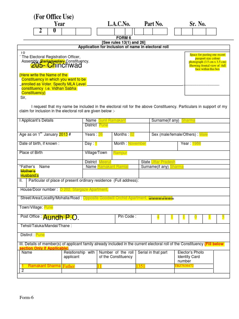 Form 6 Voter ID Application Guide | PDF | Identity Document | Voting