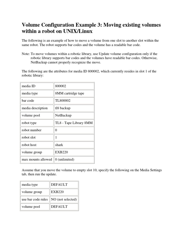 UNIX/Linux Volume Move Guide | PDF
