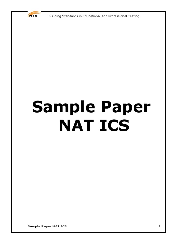 BUITEMS Entry Test Sample Paper NAT ICS | PDF | Relational Model ...