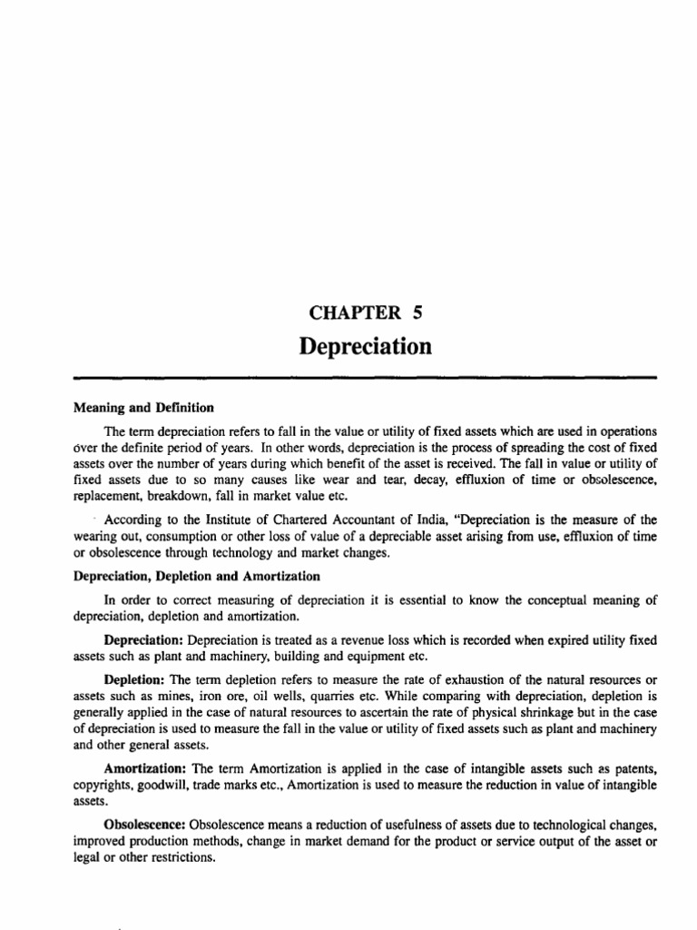 Chapter 5 Depreciation | PDF | Depreciation | Debits And Credits