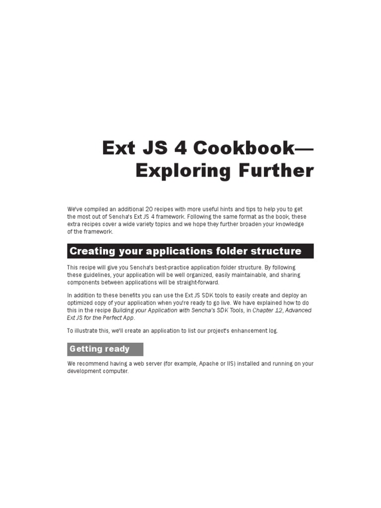 Appendix - Ext JS 4 Cookbook - Exploring Further | PDF | Ext Js | Boolean Data Type