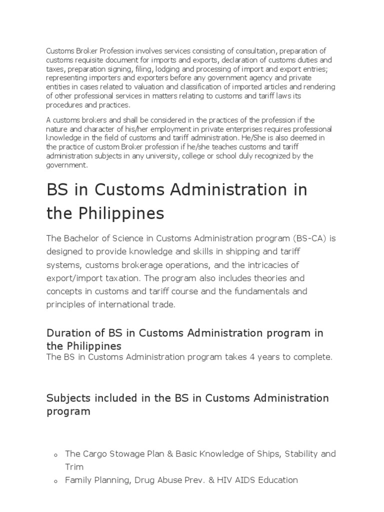 Customs Broker Career Path in the Philippines | PDF | Customs | Cargo