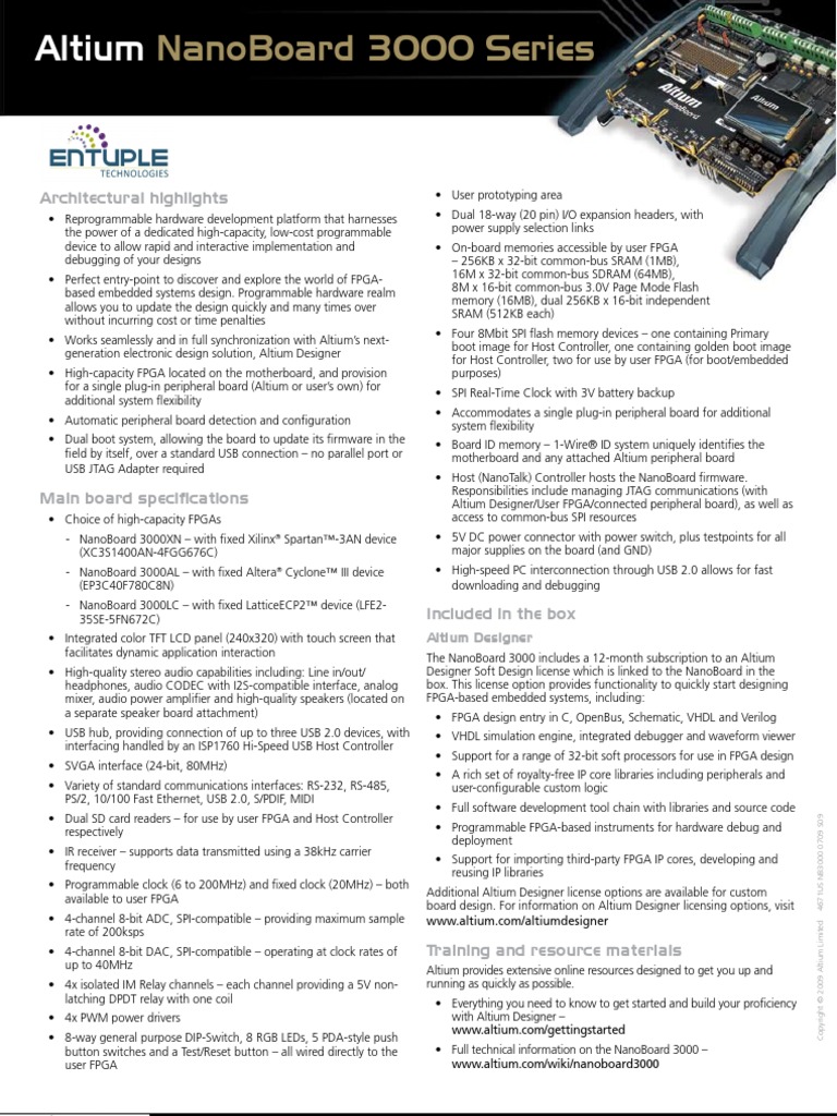 Altium NanoBoard 3000 | PDF | Field Programmable Gate Array | Usb
