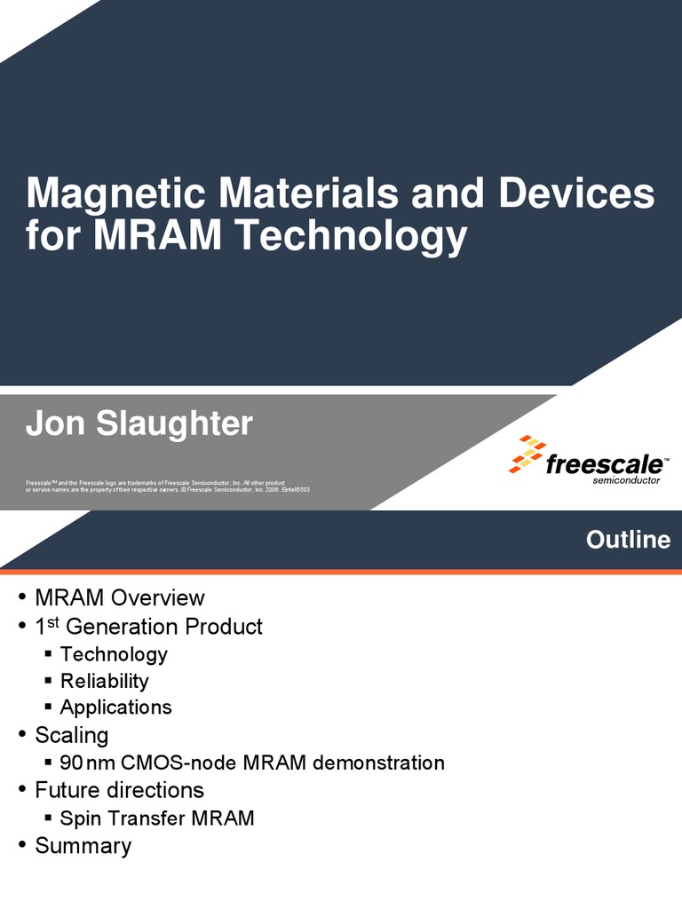 Magnetic Materials and Devices For MRAM Technology | PDF | Random ...