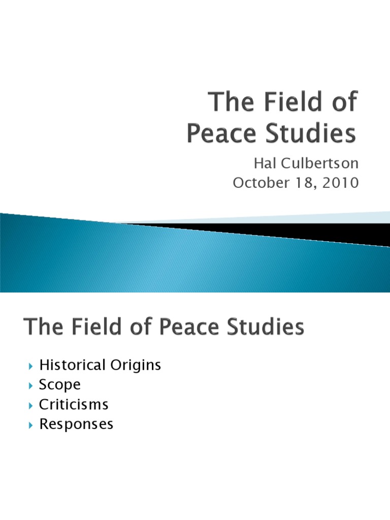 The Peace Studies Field | PDF | Peace | Violence