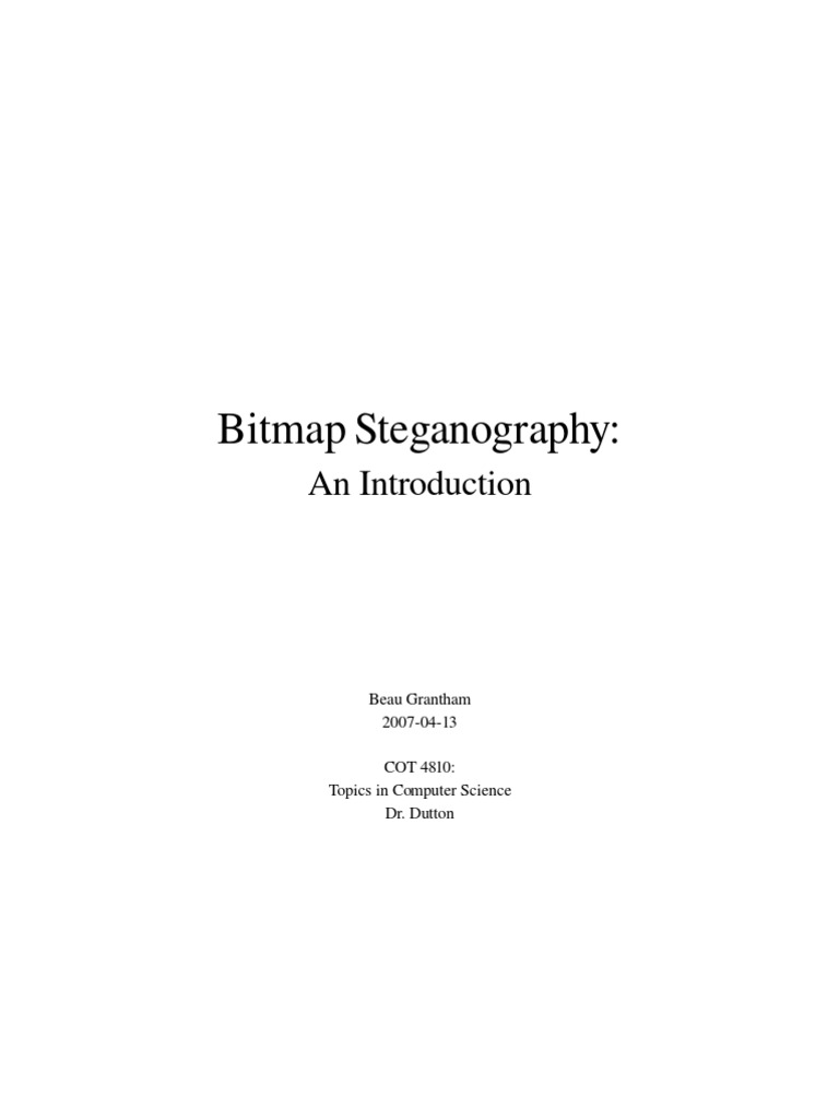 Bitmap Steganography | PDF