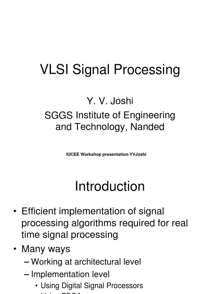 Joshi-VLSI Signal Processing | PDF | Digital Signal Processing | Field ...