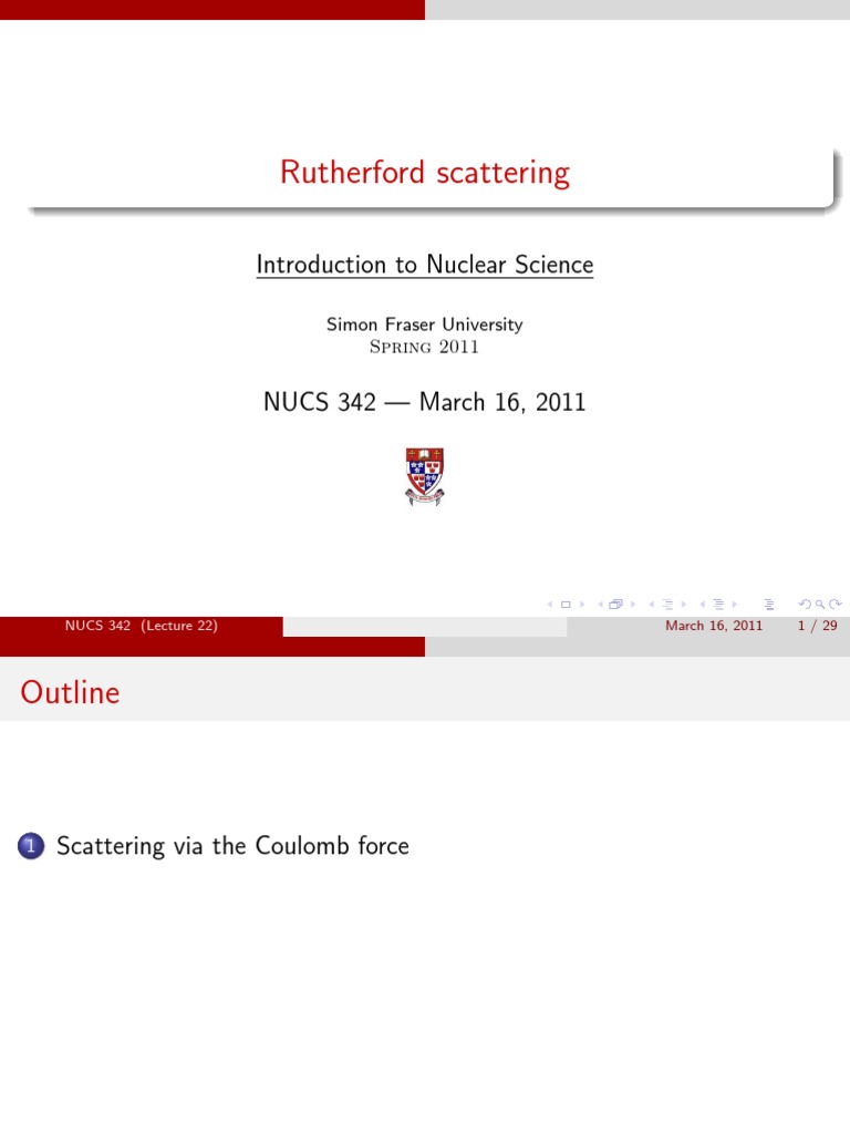 Rutherford Scattering | PDF | Cross Section (Physics) | Atoms