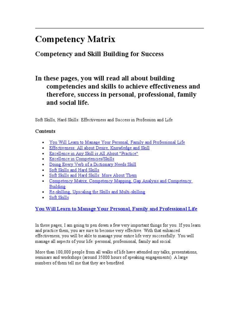 Competency Matrix | PDF | Competence (Human Resources) | Programmer
