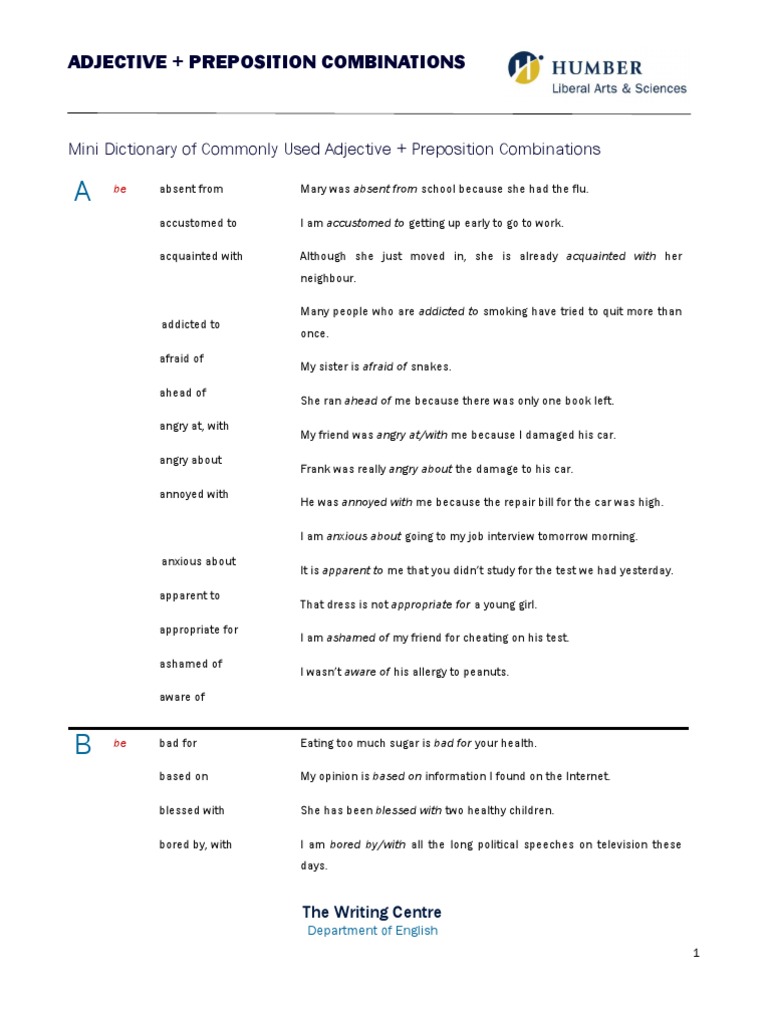 Commonly Used Adjs and Preps | PDF | Test (Assessment) | English Language