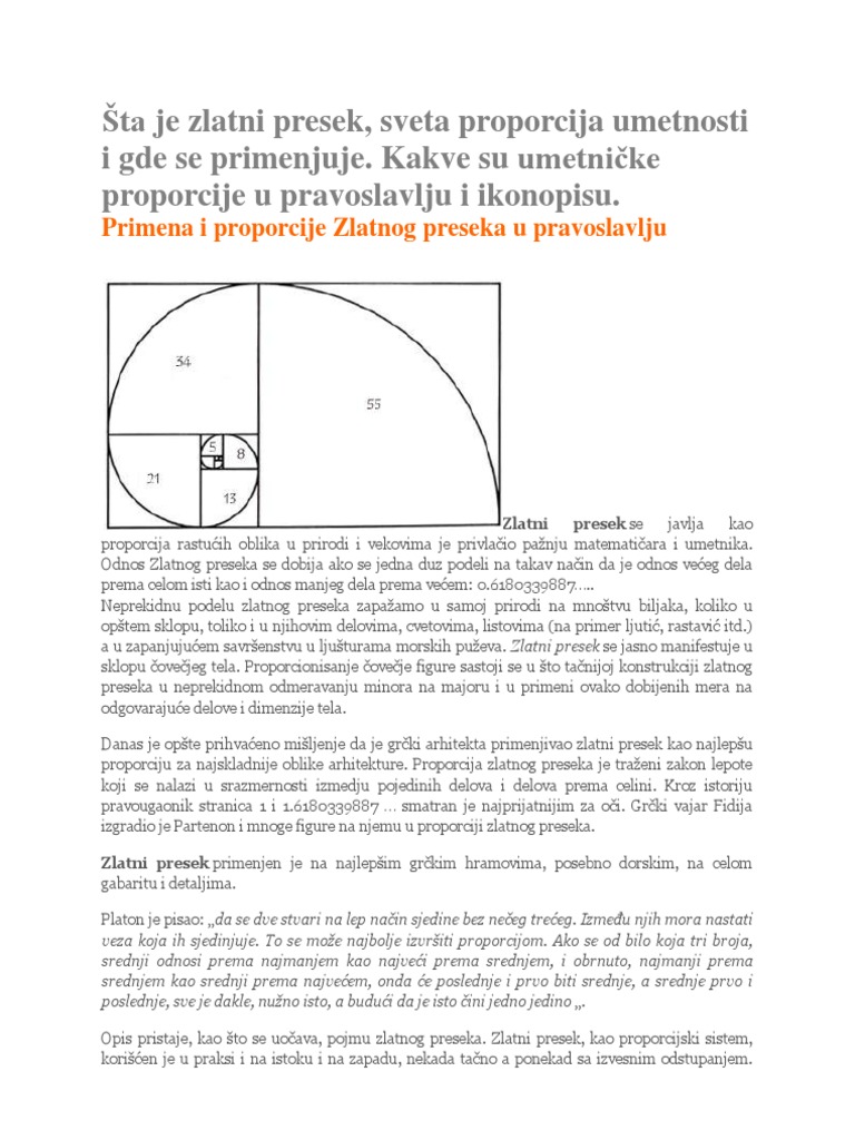 Šta Je Zlatni Presek | PDF