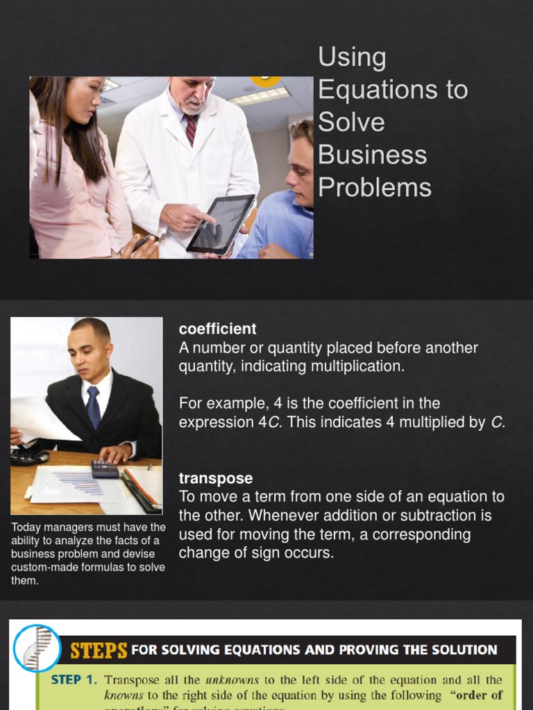 Using Equations To Solve Business Problems | PDF | Revenue | Bracket