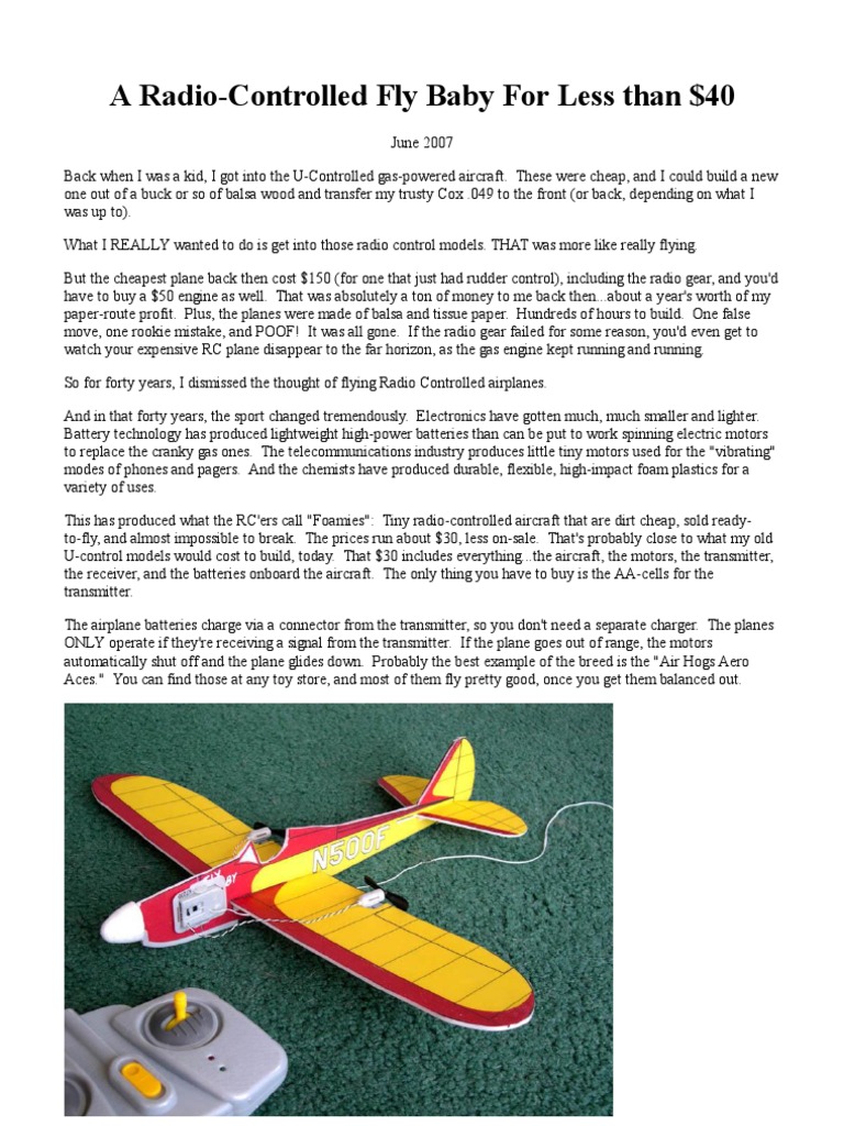 Cheap RC Fly Baby | PDF | Airplane | Aerospace Engineering