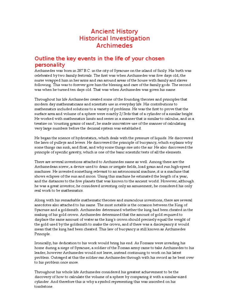 Ancient History Assessment 1 2009 | PDF | Propeller | Buoyancy