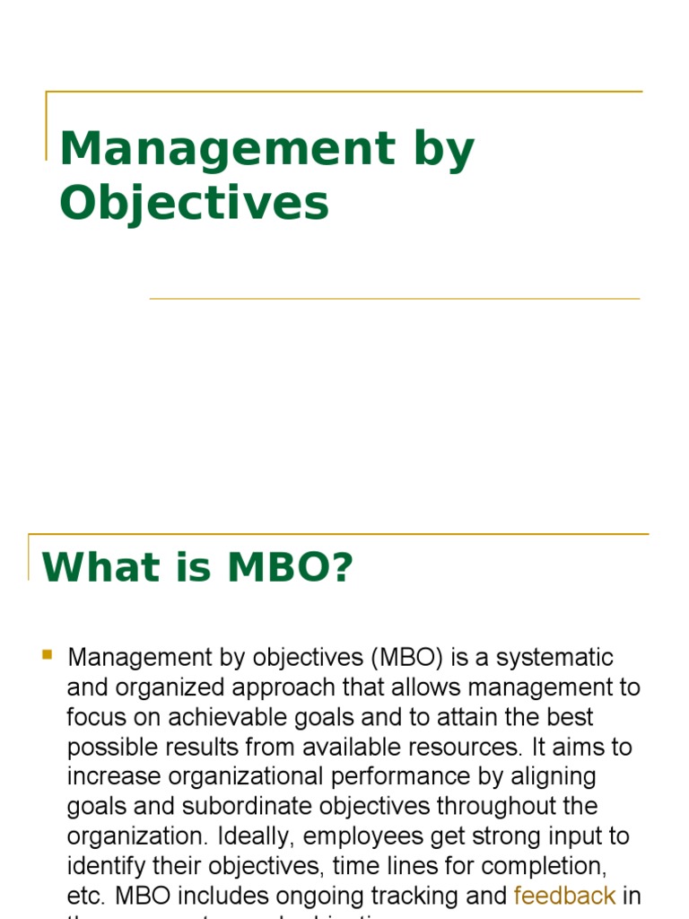 MBO | Goal | Goal Setting