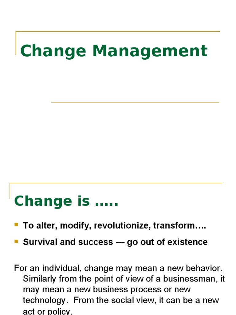 Change Management | PDF | Organization Development | Change Management