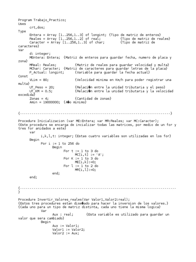 Codigos Pascal Pdf Teoría De La Matriz Datos De Computadora