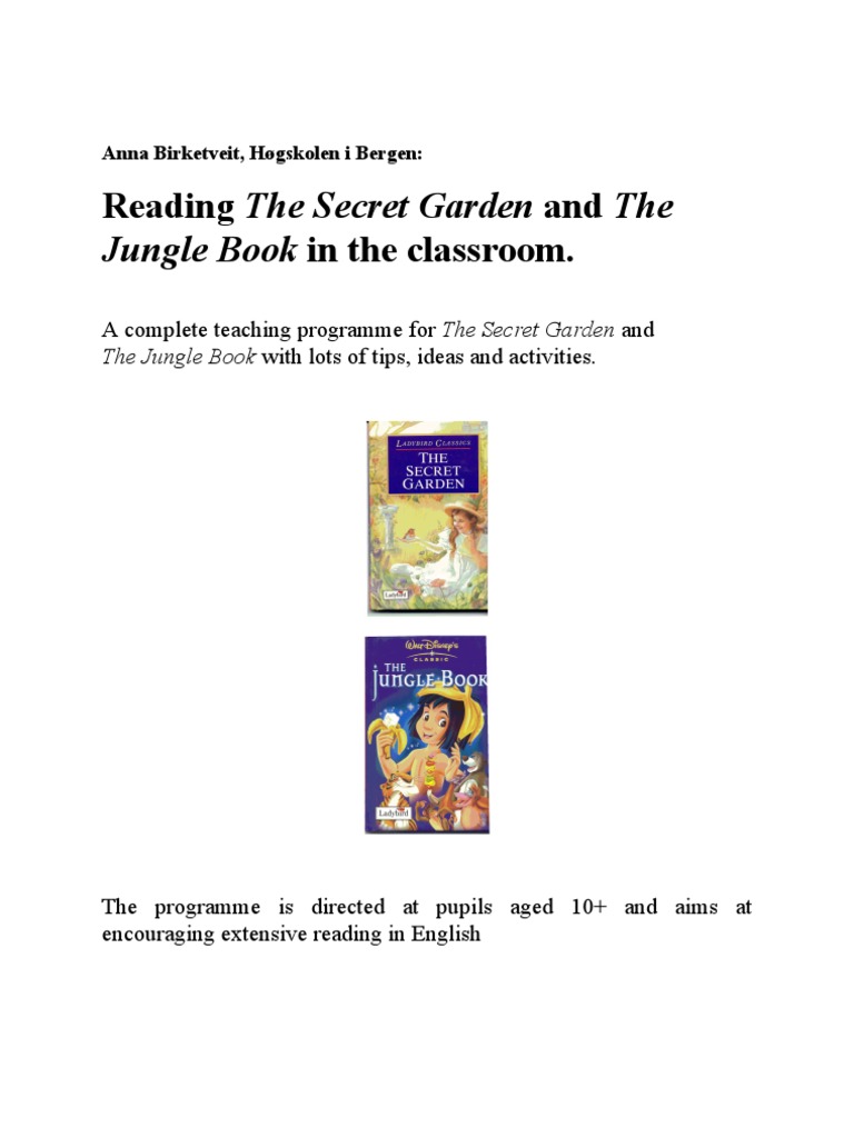 Reading The Secret Garden and The Jungle Book Soff Proj | PDF ...