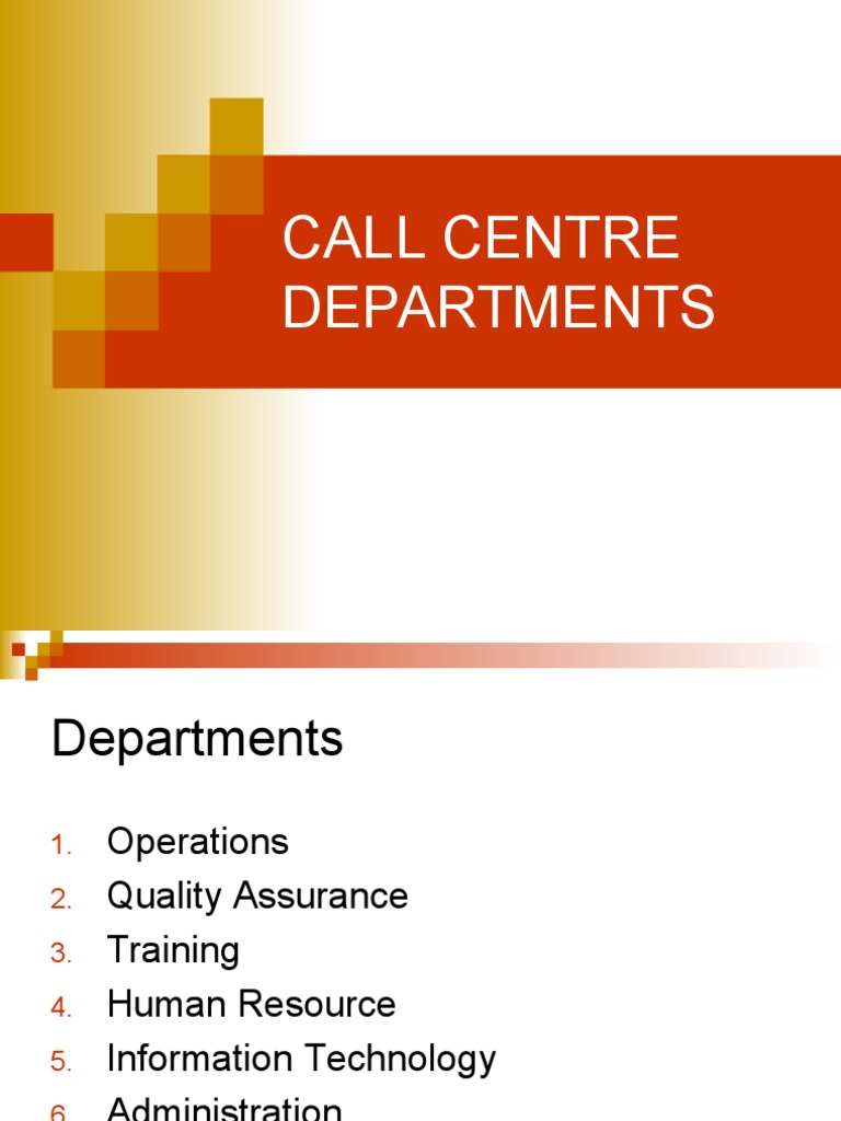 Call Centre Departments: BPO | PDF | Call Centre | Quality Assurance