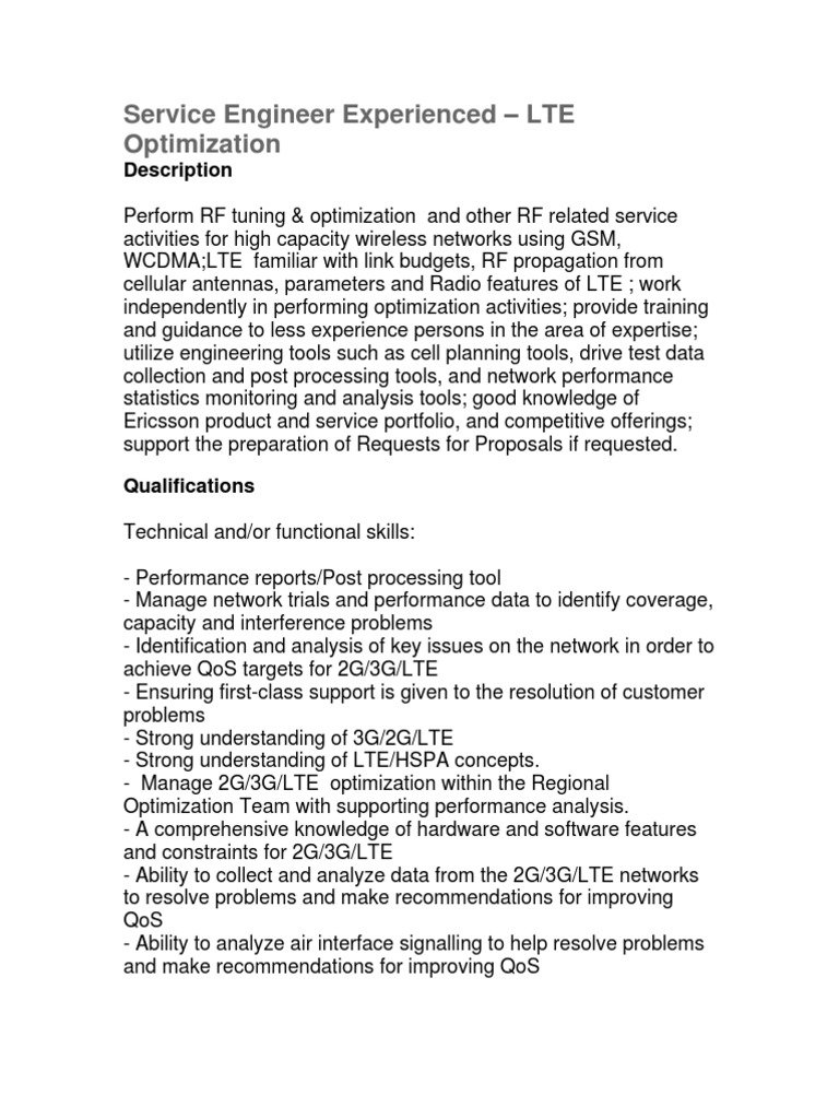 LTE Optimization | PDF | Lte (Telecommunication) | 3 G