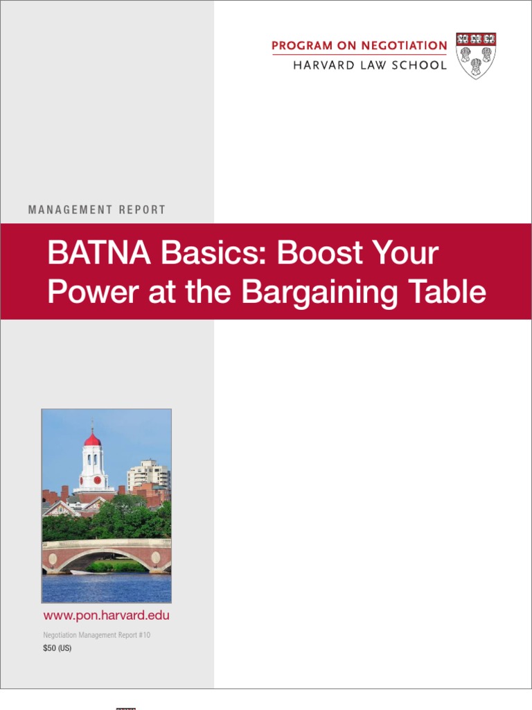BATNA | PDF | Negotiation | Dispute Resolution