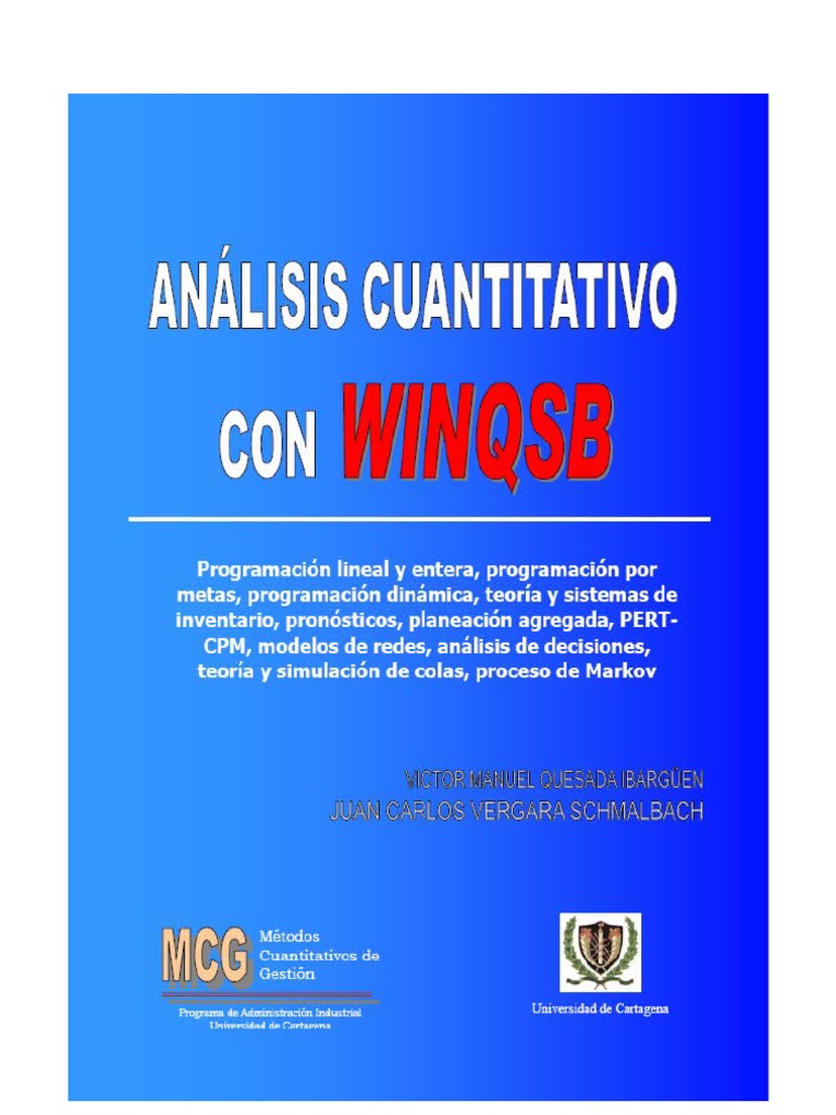 Manual de Uso - WINQSB | PDF | La investigación de operaciones | Toma ...