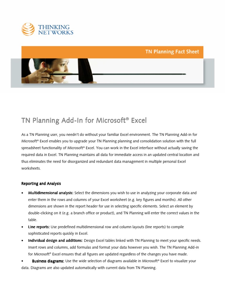 Fact Sheet Excel Add-In | PDF | Microsoft Excel | Computer Data