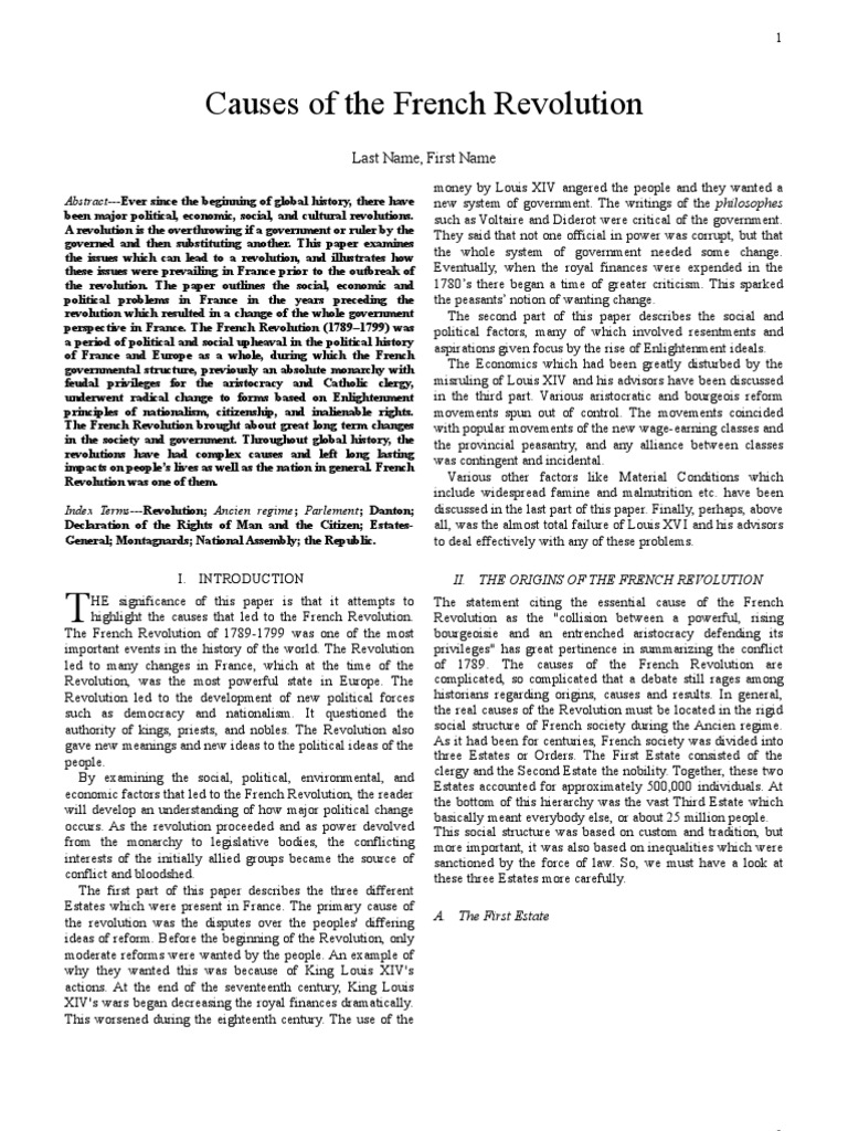 Causes of the French Revolution | PDF | French Revolution | Taxes